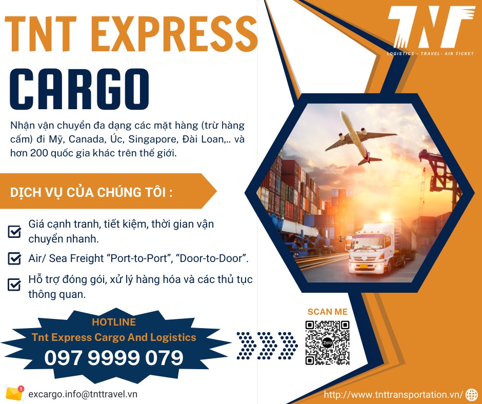 TNT Express Cargo and Logistics cung cấp các dịch vụ vận chuyển chứng từ, hàng hoá, vật phẩm từ ...